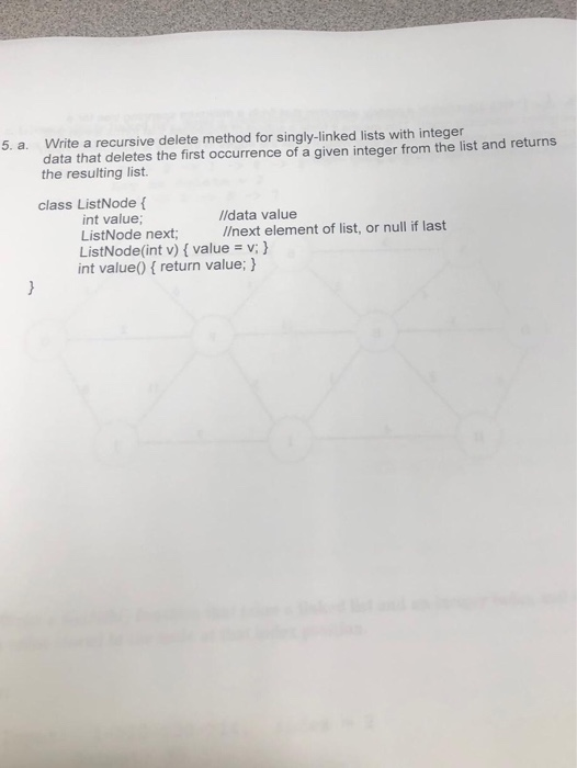 Solved Write a recursive delete method for singly-linked | Chegg.com