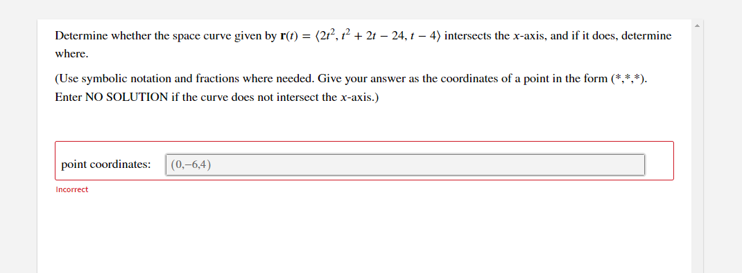 Solved Determine whether the space curve given by r(t) = | Chegg.com
