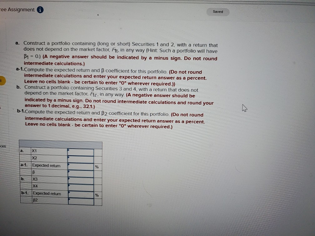 Solved Assume that the returns on individual securities are | Chegg.com