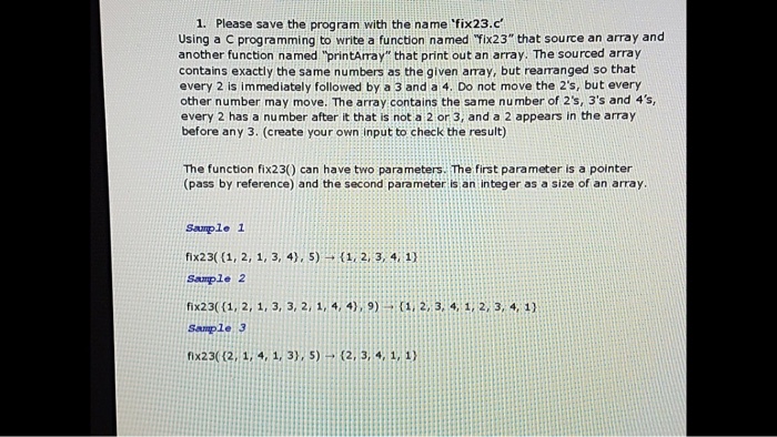 Solved Save the program with the name 'fix23.c' Using a C | Chegg.com
