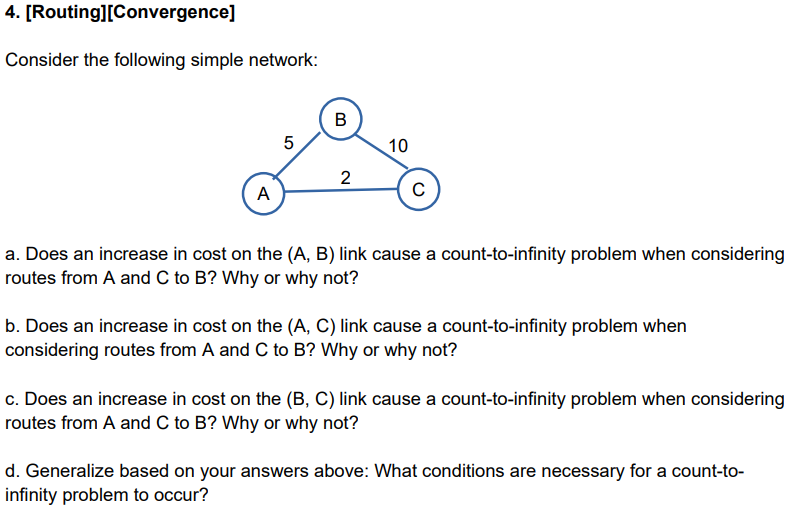Solved Consider the following simple network: a. Does an | Chegg.com