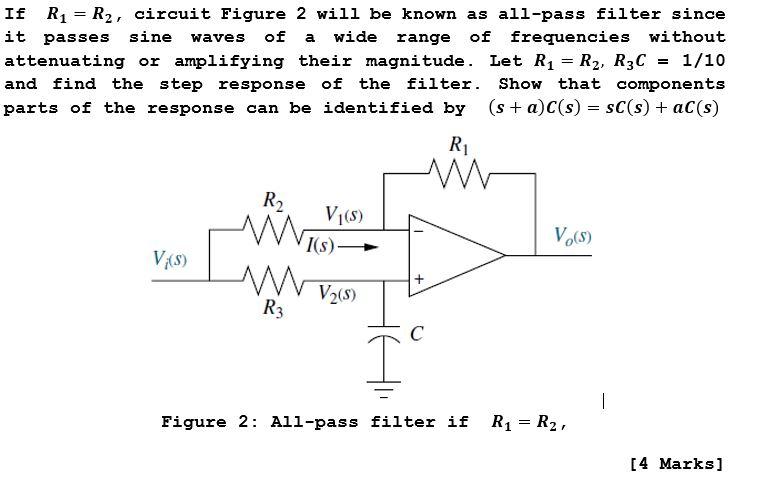 Solved a If R1 = R2, circuit Figure 2 will be known as | Chegg.com