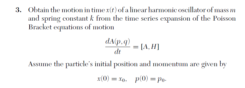 Solved Obtain the motion in time x(t) ﻿of a linear harmonic | Chegg.com