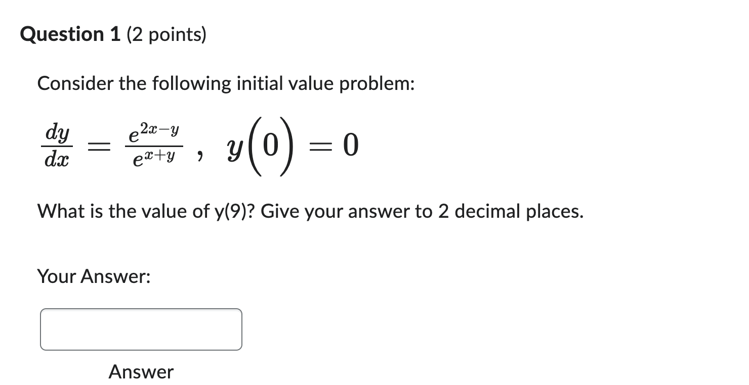 Solved Consider the following initial value problem: | Chegg.com
