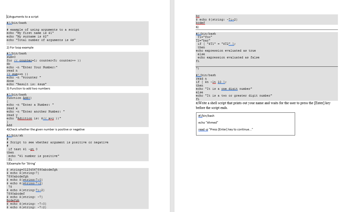 1 Arguments To A Script Bin Bash Example Of Using