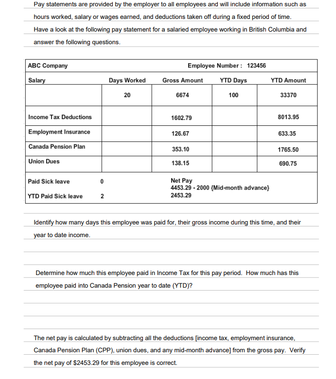 Pay statements are provided by the employer to all | Chegg.com