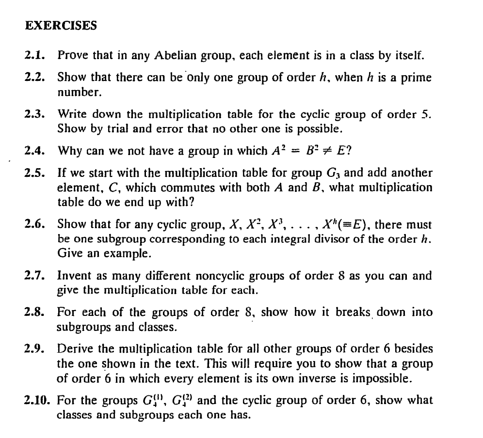 Solved 2.1. Prove that in any Abelian group, each element is | Chegg.com
