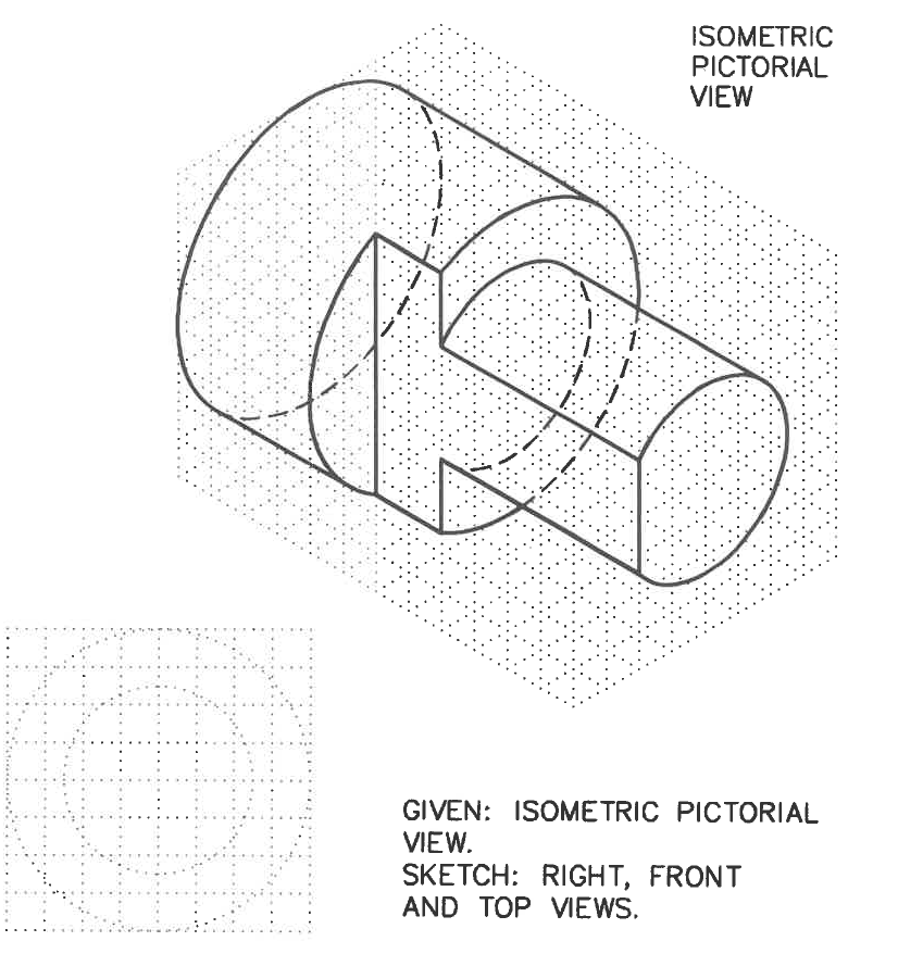 Solved Draw the necessary standard views to on A size (8.5" | Chegg.com