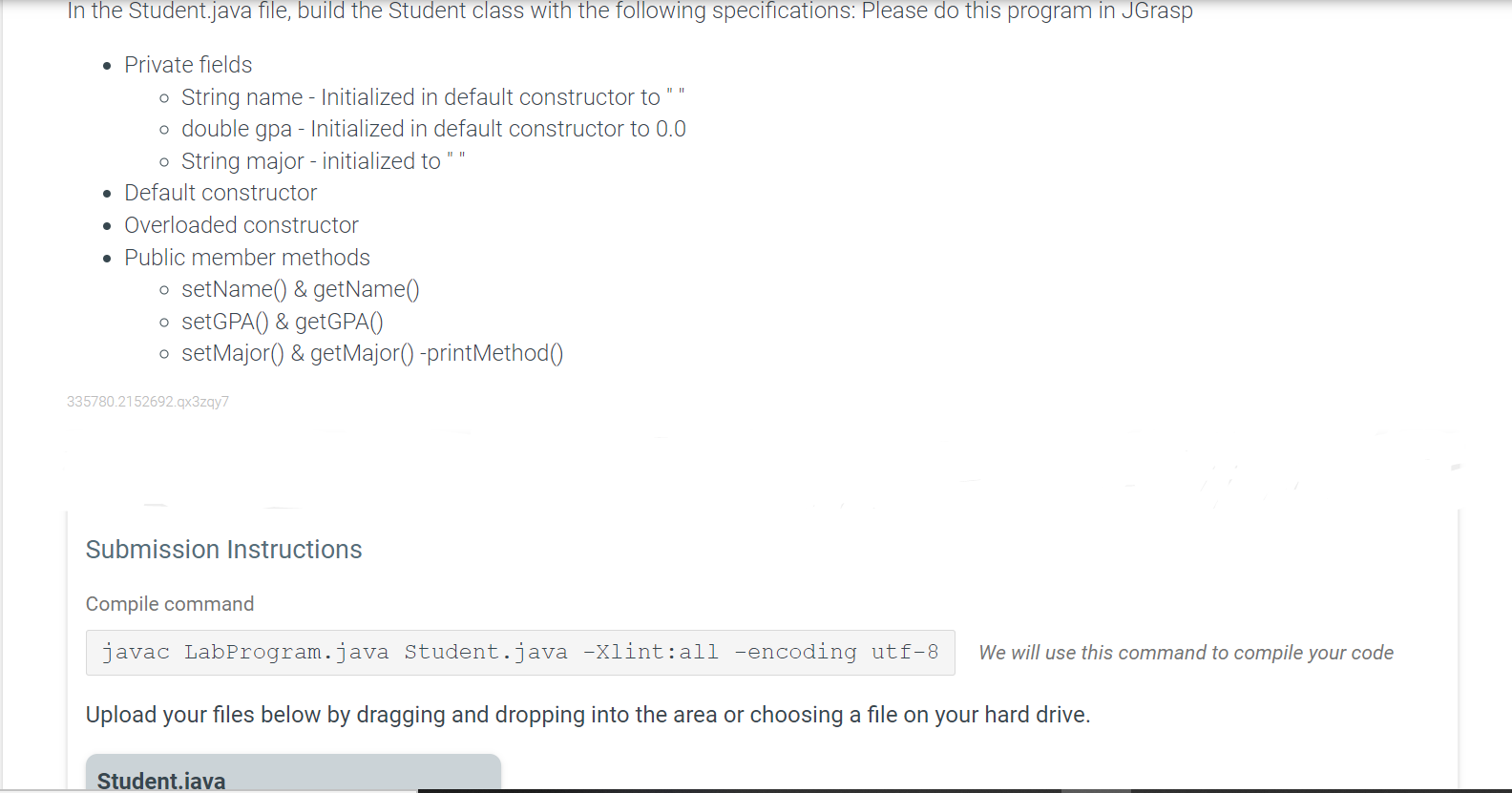 Solved In the Student.java file, build the Student class | Chegg.com