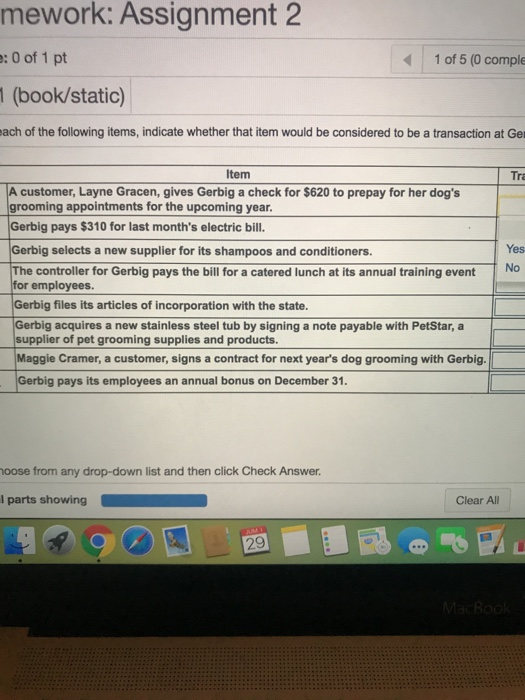 Solved mework: Assignment 2 : 0 of 1 pt (book/static) ach of | Chegg.com