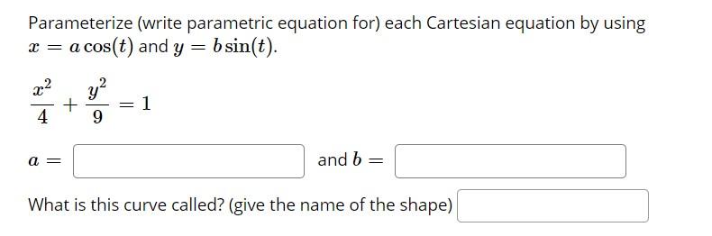 Solved Parameterize (write parametric equation for) each | Chegg.com