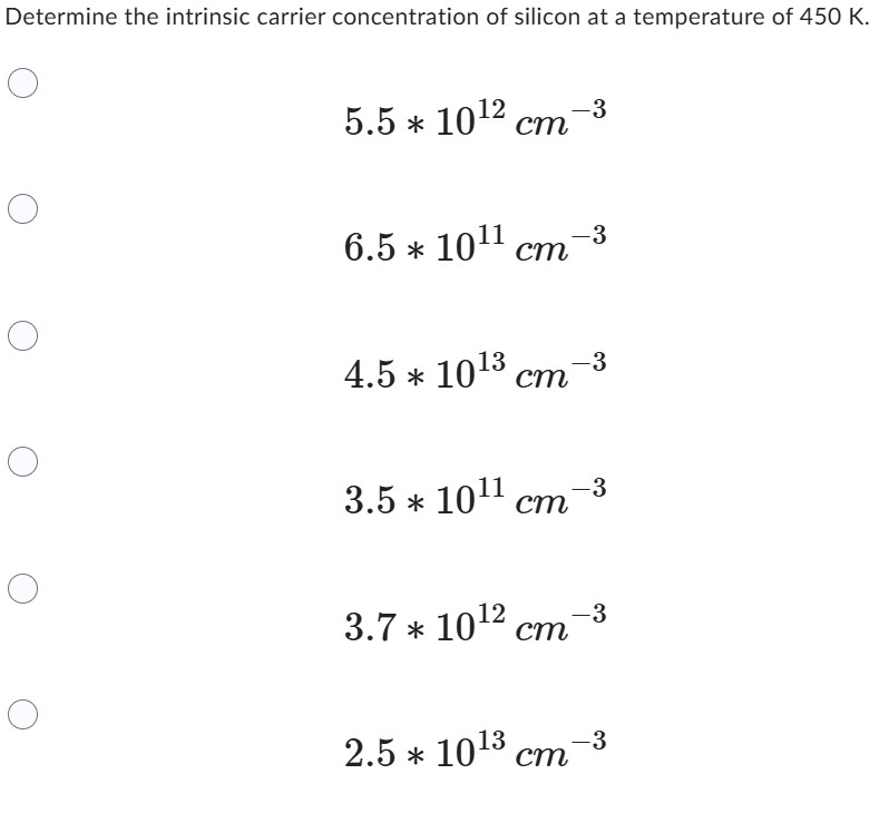 Solved Determine the intrinsic carrier concentration of | Chegg.com