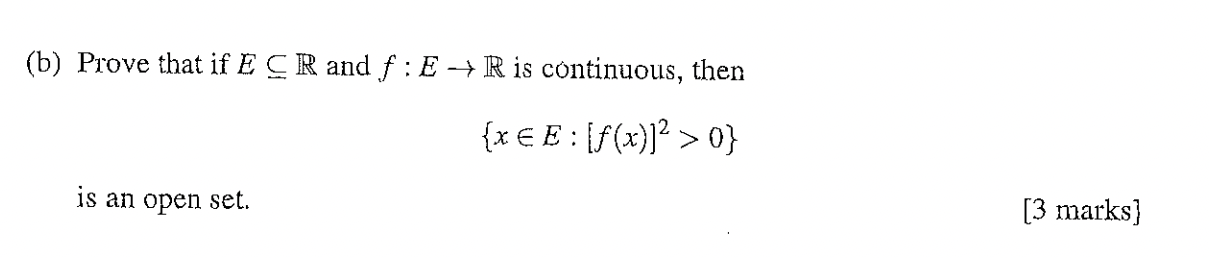Solved (b) Prove that if E⊆R and f:E→R is continuous, then | Chegg.com