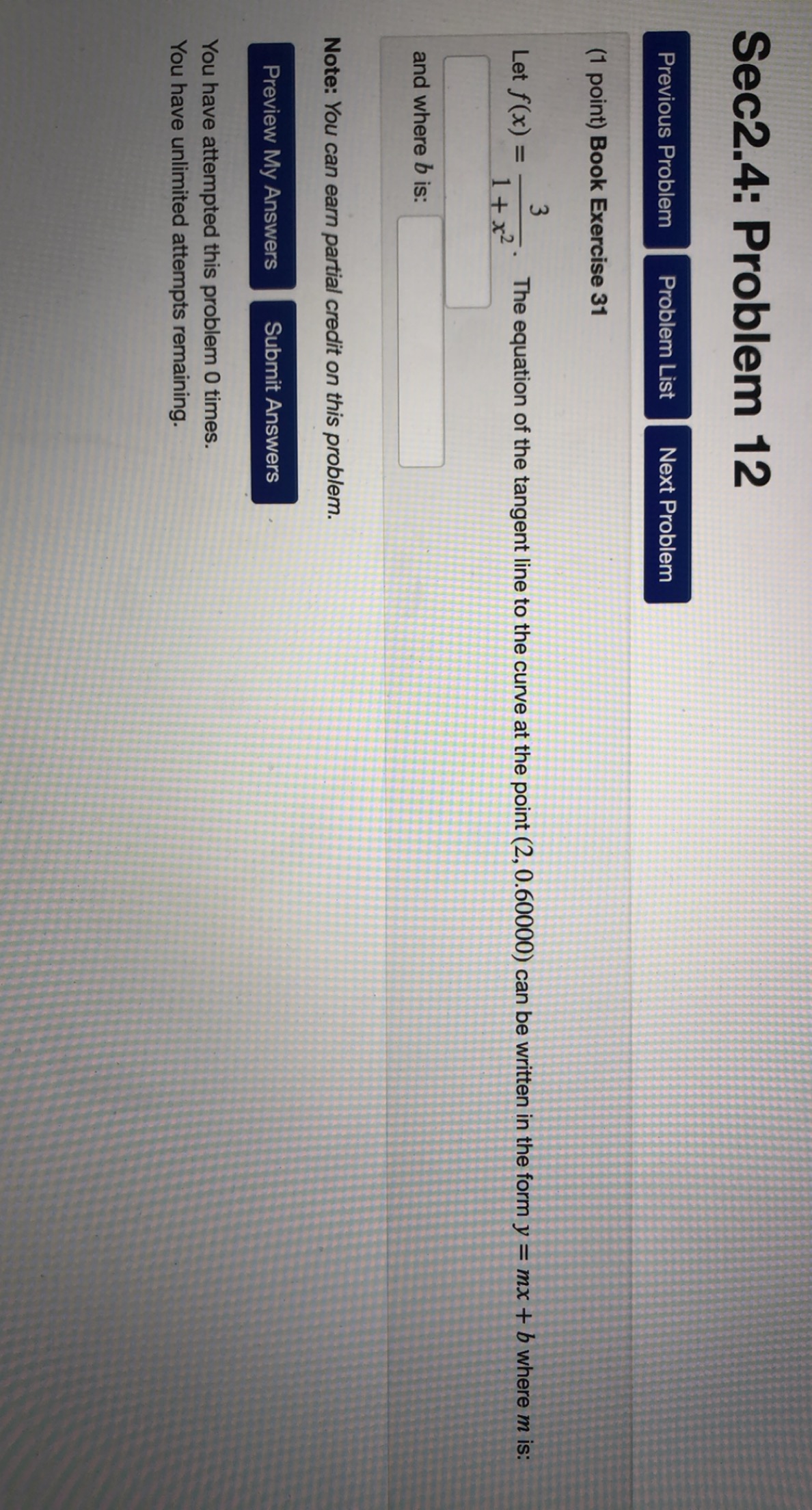Solved Sec2.4: Problem 12 Previous Problem Problem List Next | Chegg.com