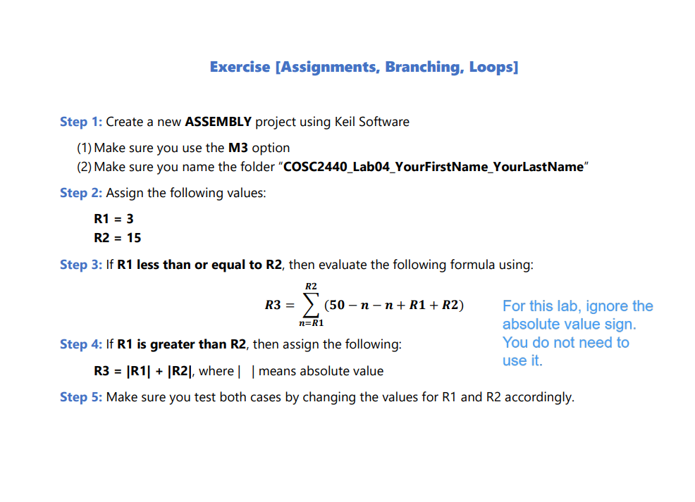 Solved Exercise [Assignments, Branching, Loops] Step 1: | Chegg.com