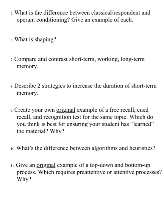  Compare And Contrast Short Term Memory And Long Term Memory