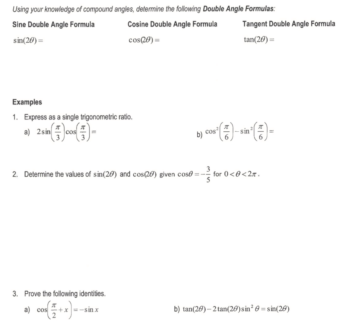 Solved Using your knowledge of compound angles, determine | Chegg.com