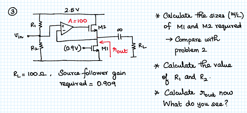Solved * Calculate the sizes (w/L) of M1 and M2 required → | Chegg.com
