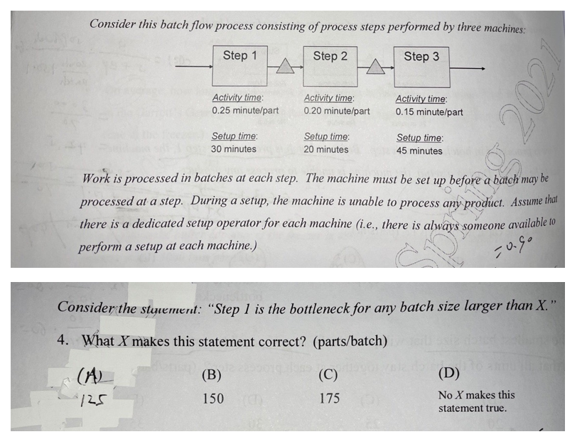 Solved Consider this batch flow process consisting of | Chegg.com