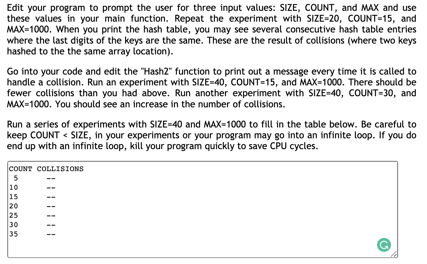 Solved C++ -- HASH TABLES CODE: #include | Chegg.com