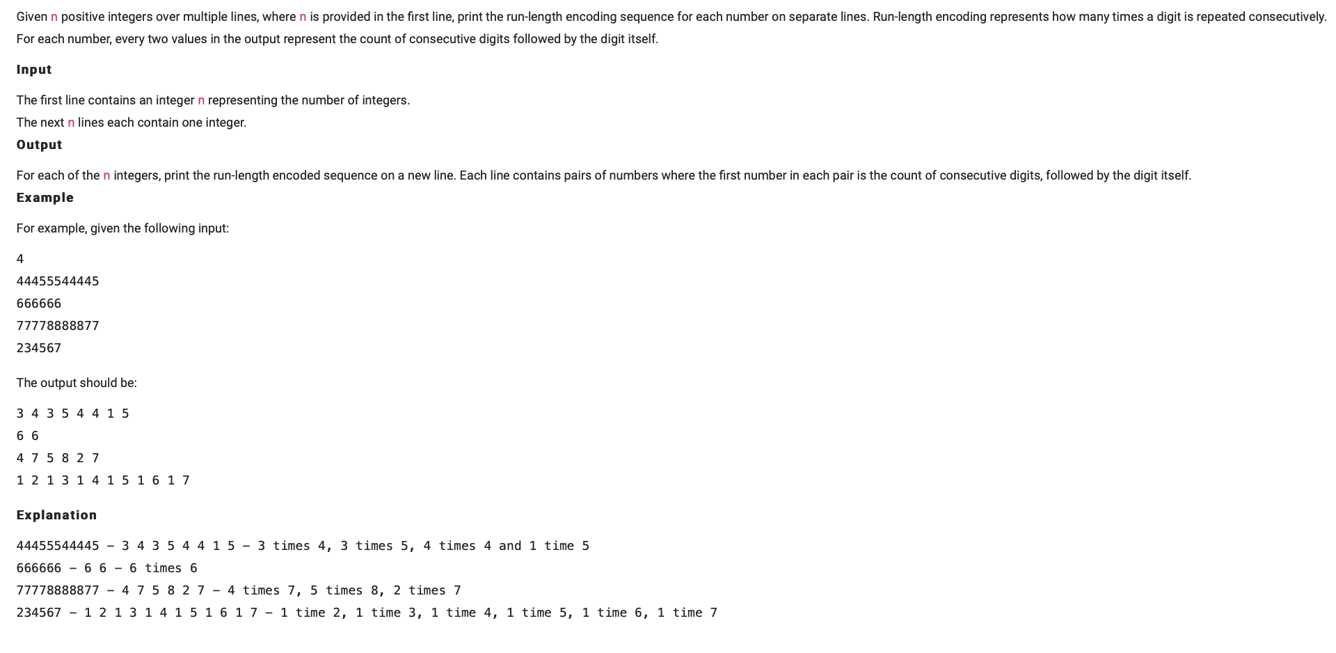 Given n ﻿positive integers over multiple lines, where | Chegg.com