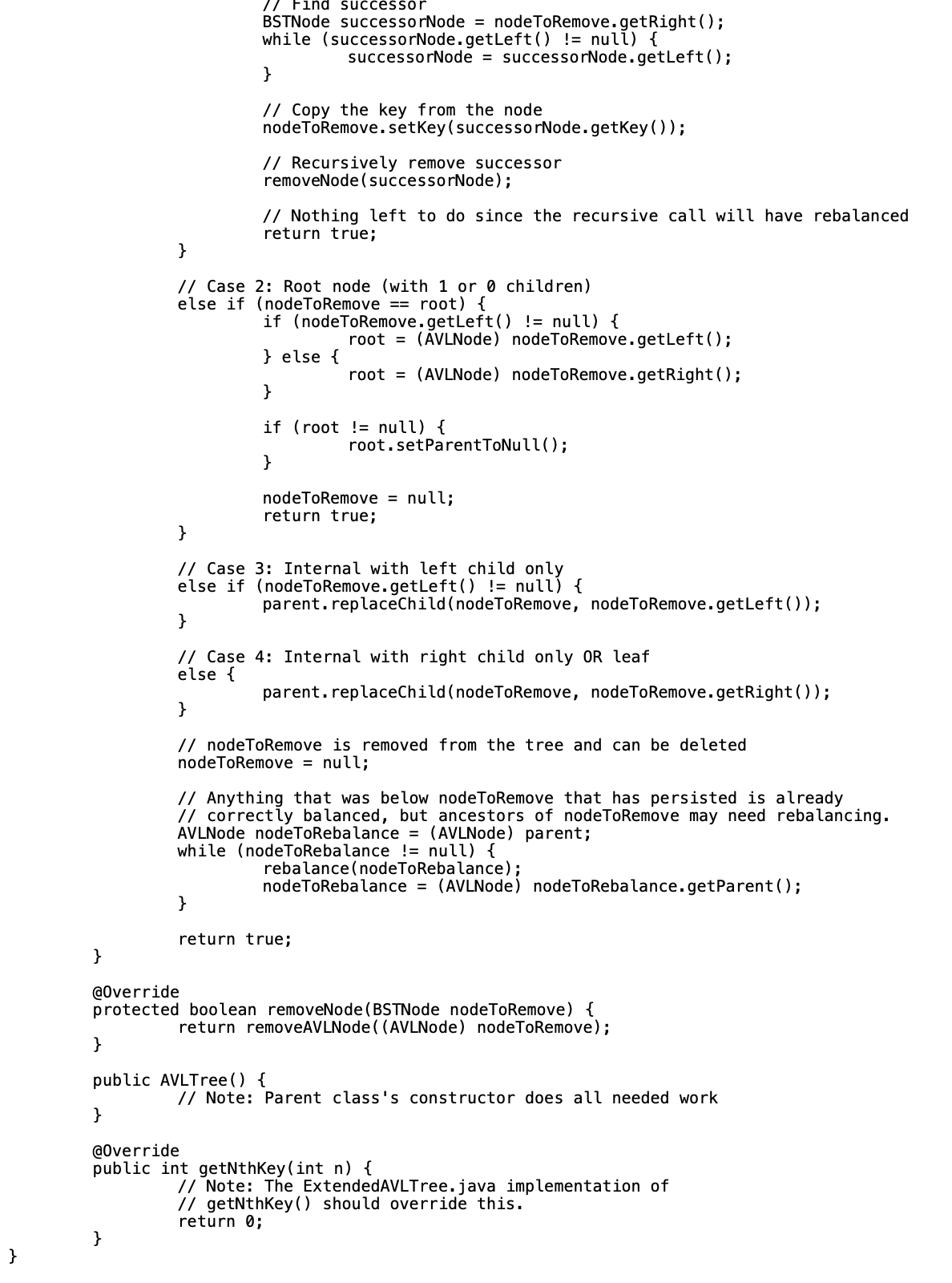 Solved please write code ONLY in ExtendedAVLNode.java and | Chegg.com