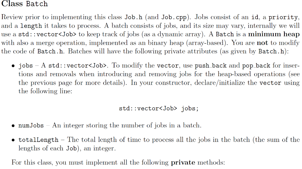 Solved Class Batch Review prior to implementing this class | Chegg.com