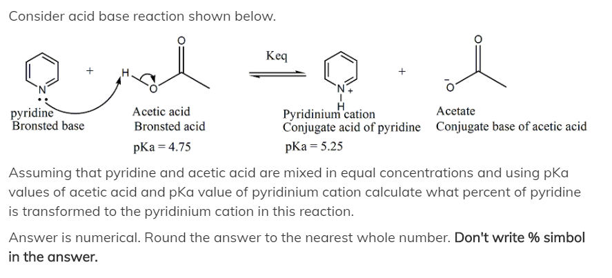 Solved Consider acid base reaction shown below. Keq + | Chegg.com
