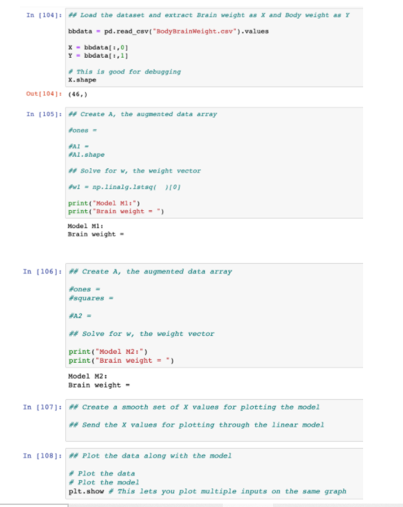 Load in the BrainBodyWeight.csv dataset. Perform | Chegg.com