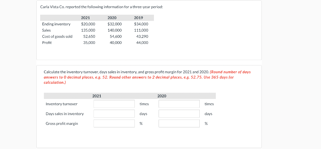 Solved Carla Vista Co. reported the following information | Chegg.com