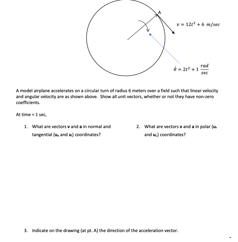 Solved A model airplane accelerates on a circular turn of | Chegg.com