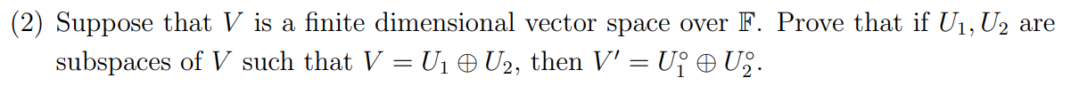 Solved (2) Suppose that V is a finite dimensional vector | Chegg.com
