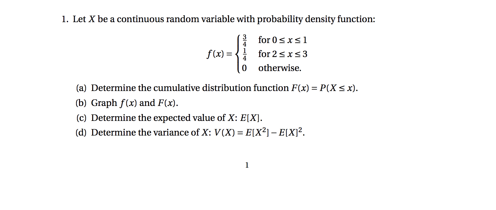 Solved Let X be a continuous random variable with | Chegg.com