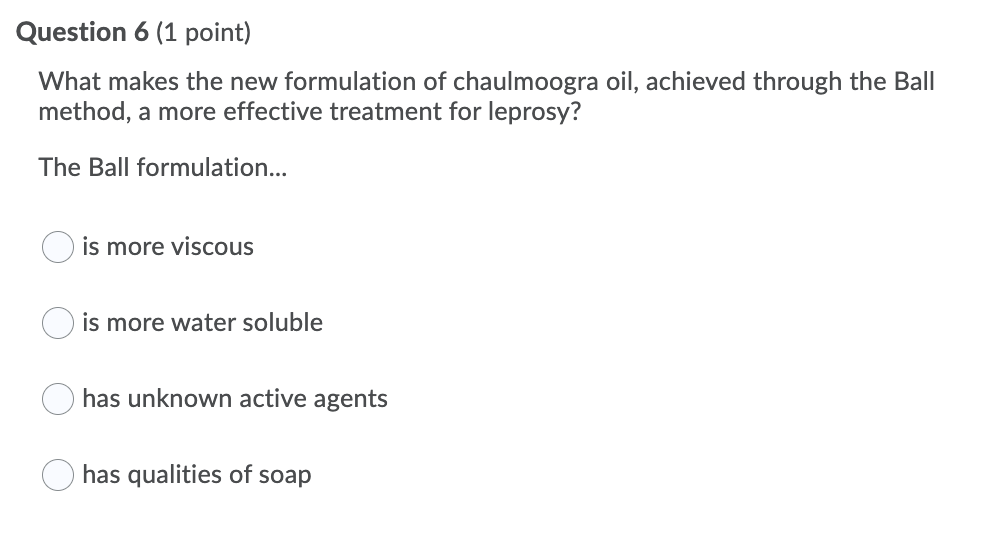 Solved Question 6 (1 point) What makes the new formulation | Chegg.com