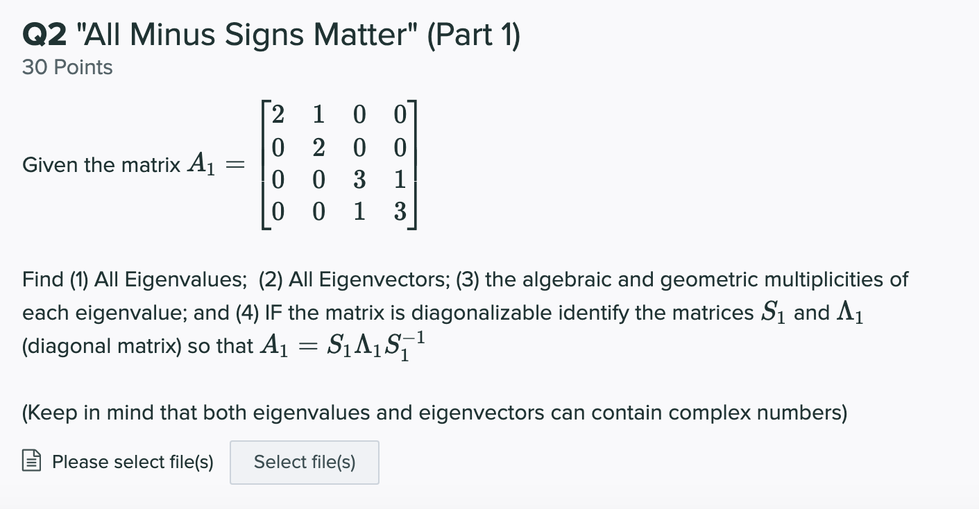 Solved Q2 "All Minus Signs Matter" (Part 1) 30 Points Given | Chegg.com