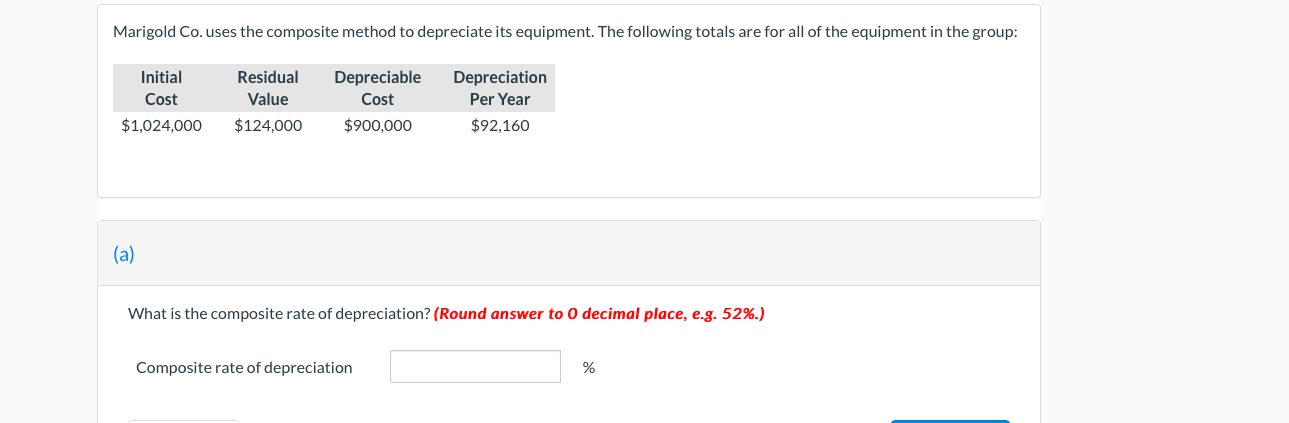 Solved Marigold Co. uses the composite method to depreciate | Chegg.com