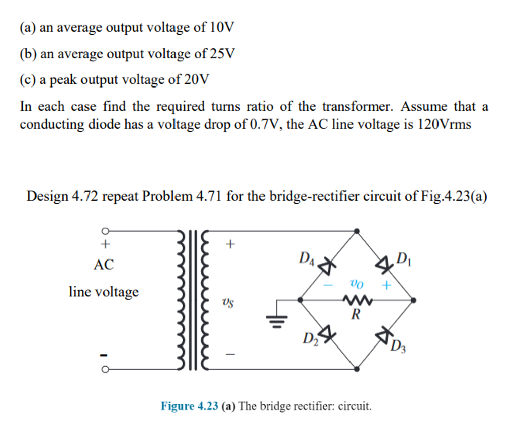 Solved (a) an average output voltage of 10V (b) an average | Chegg.com