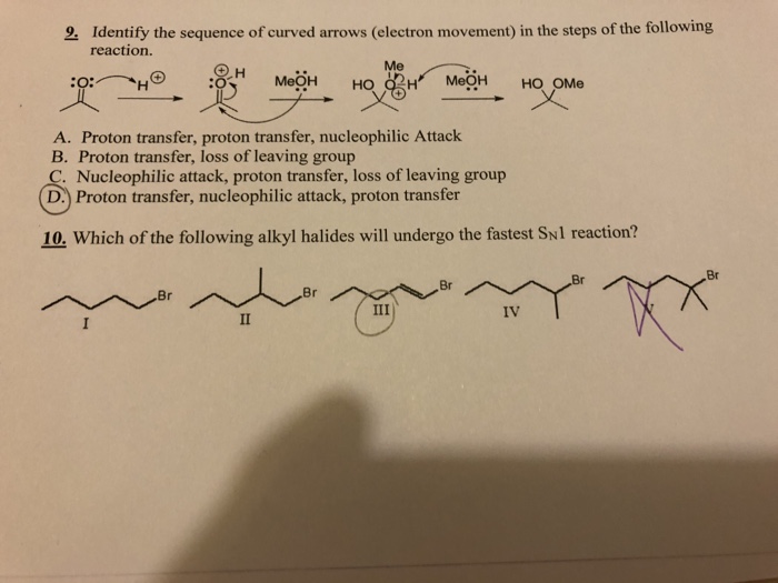 Solved Identify the sequence of curved arrows (electron | Chegg.com