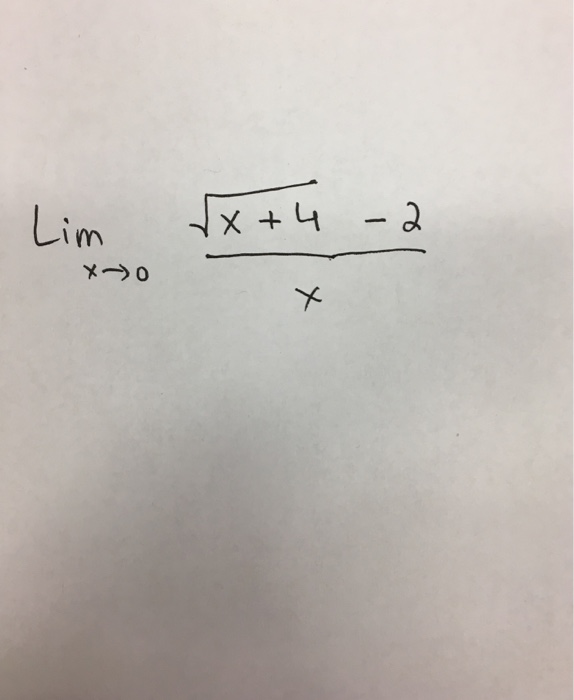 Solved Lim_x rightarrow Squareroot x + 4 - 2/x | Chegg.com