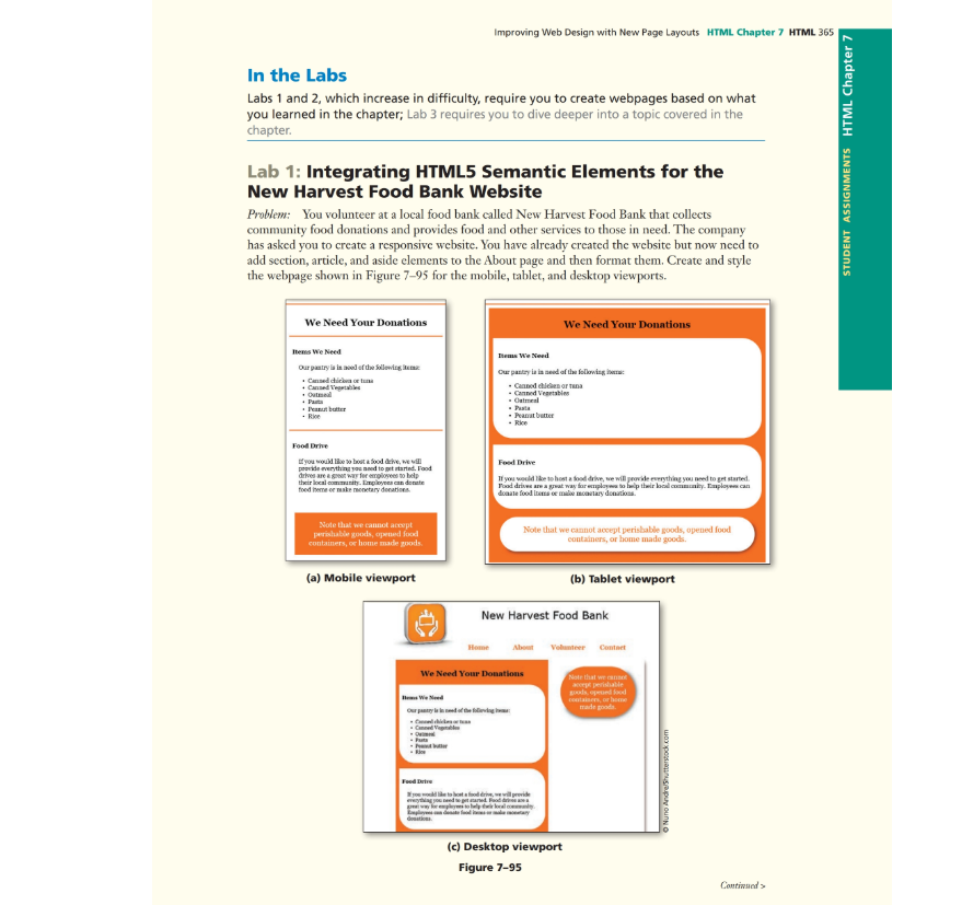 Solved Improving Web Design with New Page Layouts HTML | Chegg.com