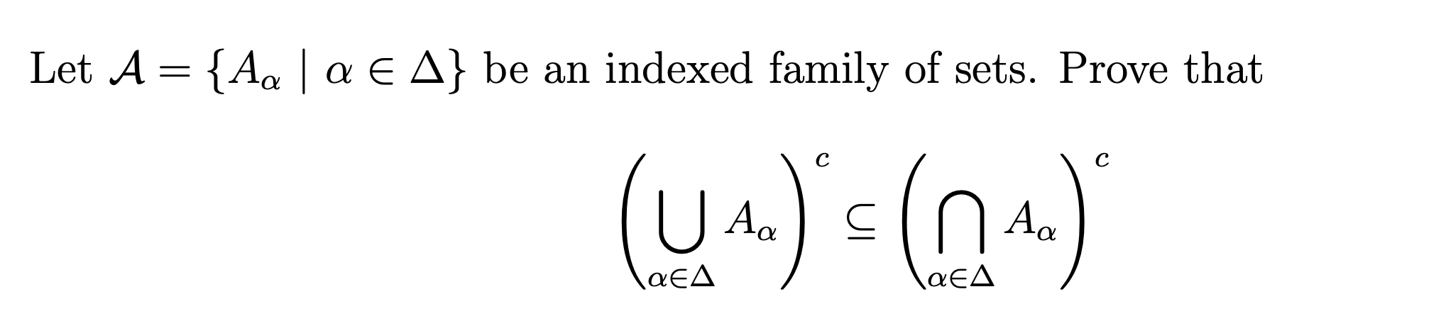 Solved Let A={AQ | a E A} be an indexed family of sets. | Chegg.com