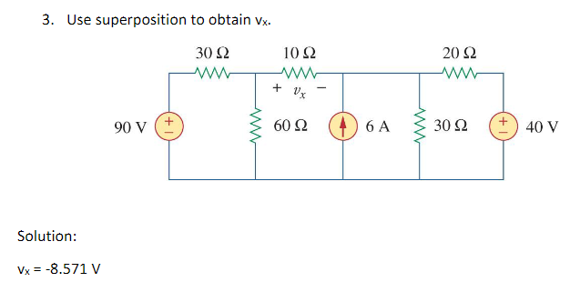 Solved 3. Use superposition to obtain vx. Solution: | Chegg.com