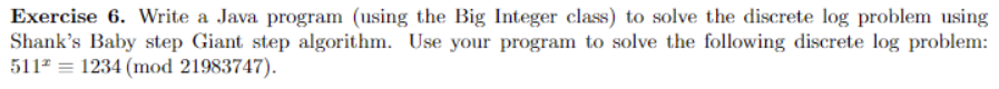 Solved Exercise 6. Write a Java program (using the Big | Chegg.com