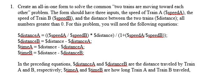 Solved 1. Create an all-in-one form to solve the common "two | Chegg.com
