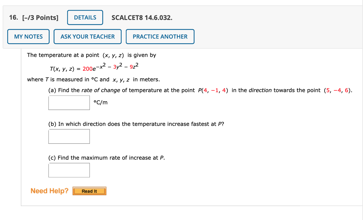 Solved 16. [-13 Points] DETAILS SCALCET8 14.6.032. MY NOTES | Chegg.com