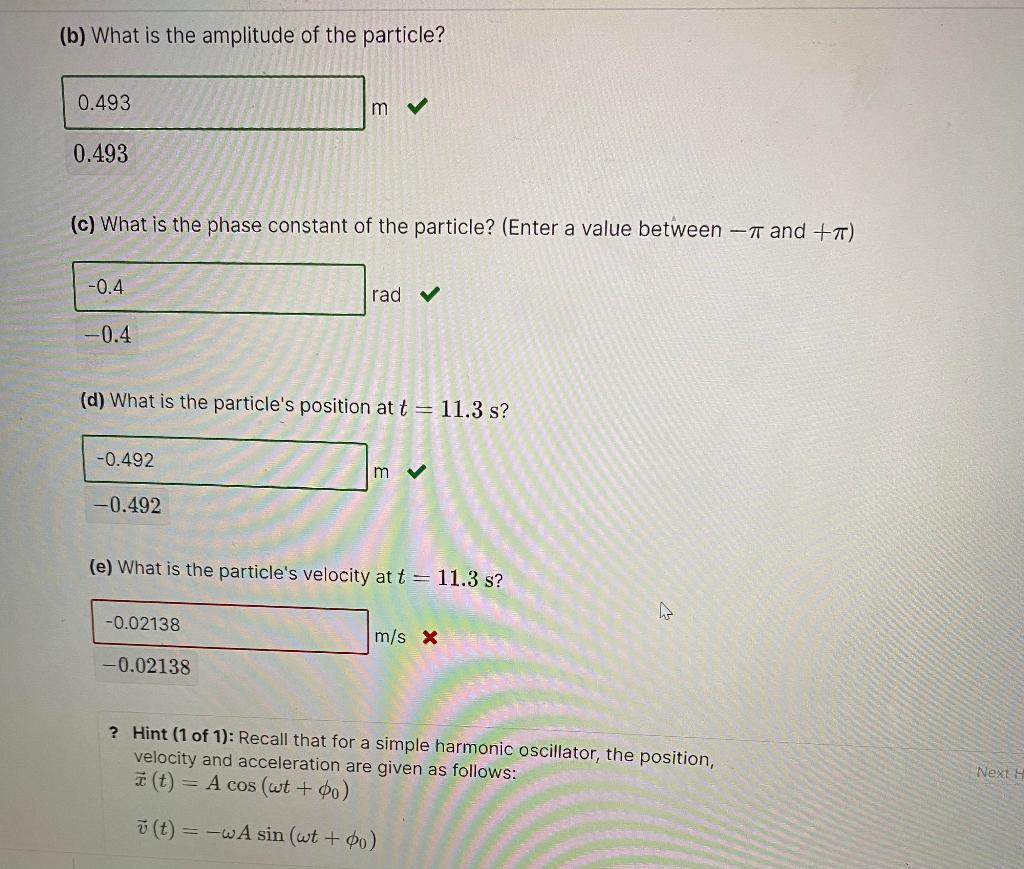 Solved 0 points possible (ungraded) A particle's velocity | Chegg.com