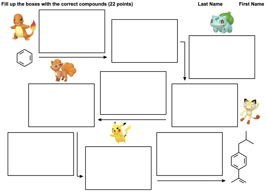 Solved Fill up the boxes with the correct compounds (22 | Chegg.com