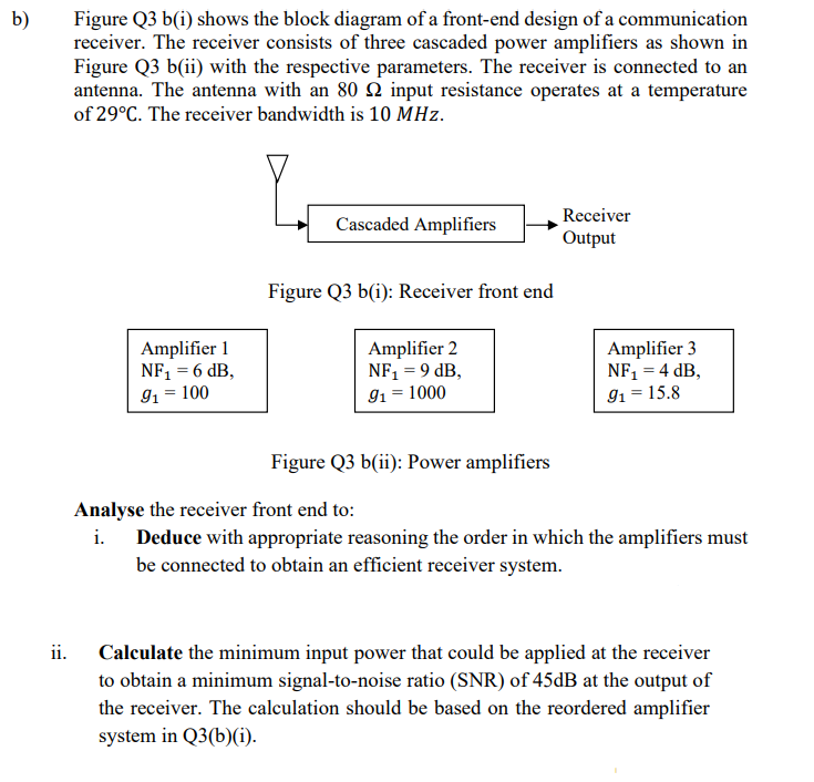 Solved b) Figure Q3 b(i) shows the block diagram of a | Chegg.com