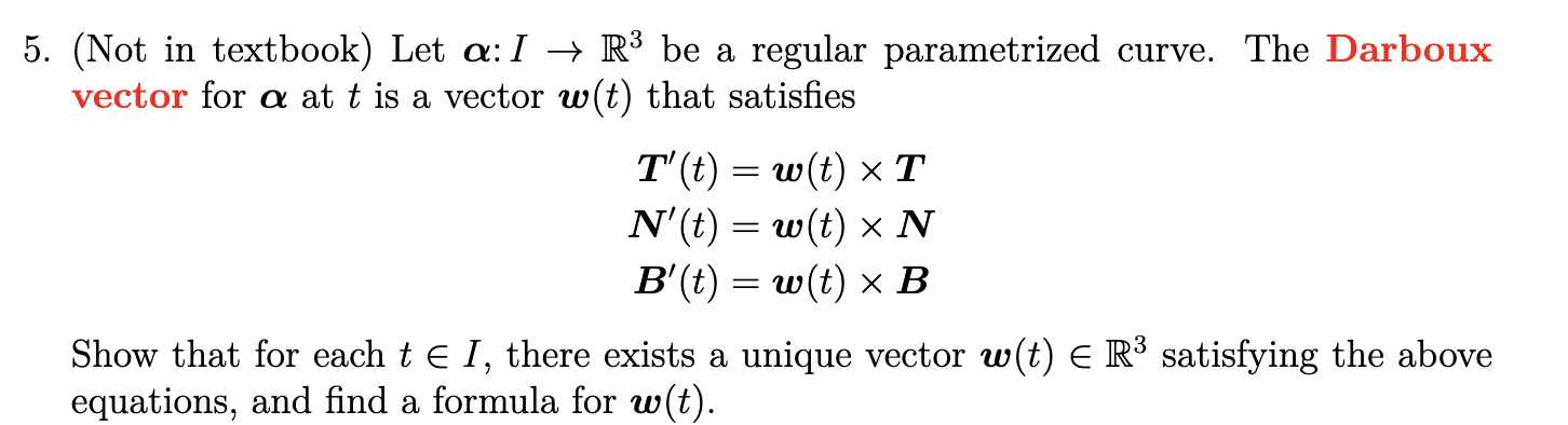 Solved (Not in textbook) Let α:I→R3 be a regular | Chegg.com