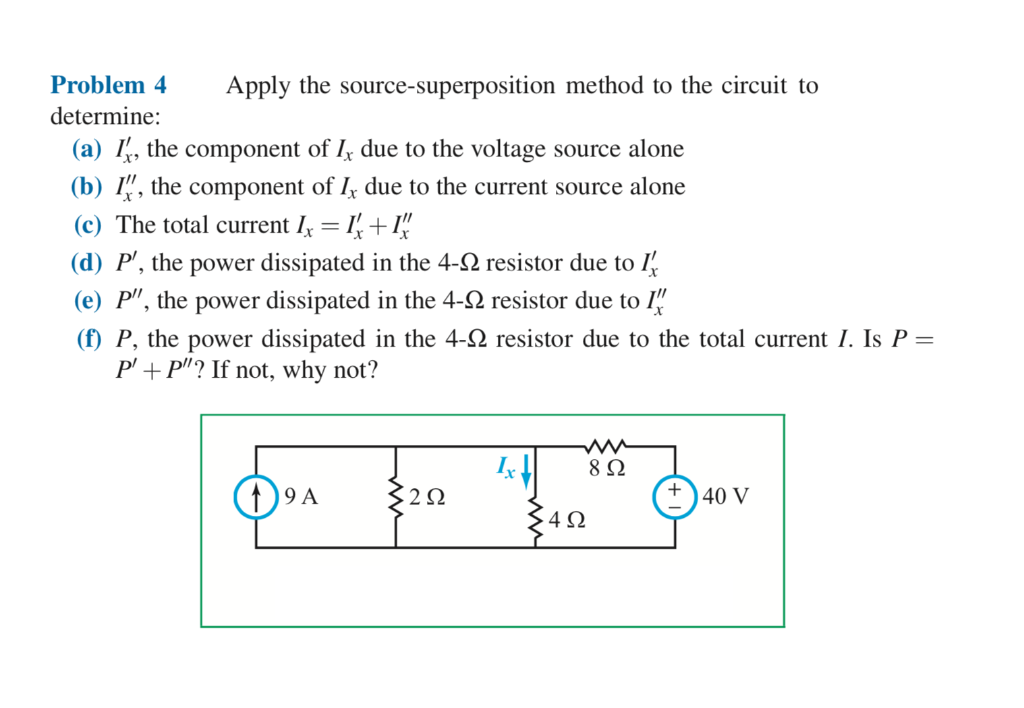Solved Problem 4 Apply the source-superposition method to | Chegg.com